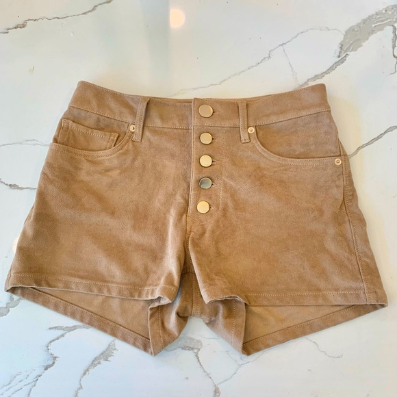 Express | Shorts | Light Brown Tan Faux Suede Leather Highwaisted ...